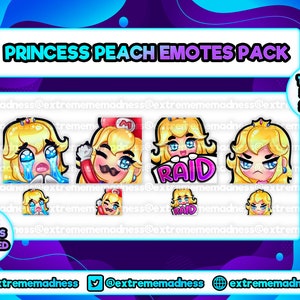 X4 Princess Peach Emotes Pack Emote Set Twitch Emotes Discord Stream ...