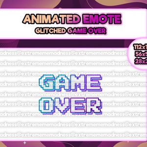 Glitch Game Over Animated Twitch Emote Premade Emote for - Etsy