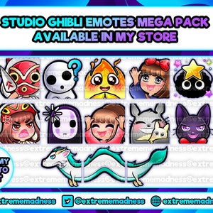 X5 Studio Ghibli Twitch Emotes Pack Emote Set Discord Youtube Stream ...