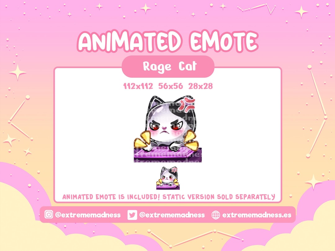 Angry Cat Animated Emote for Twitch Perfect for Streamers Cute and ...