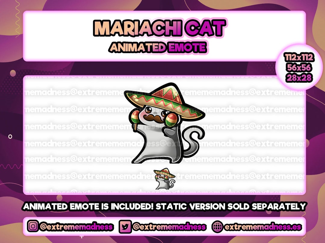 Mariachi Cat Twitch Animated Emote Discord Mexican Dancing Meme Party ...