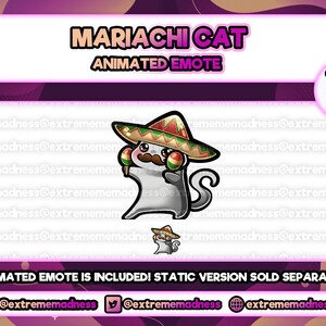 Mariachi Cat Twitch Animated Emote Discord Mexican Dancing Meme Party ...