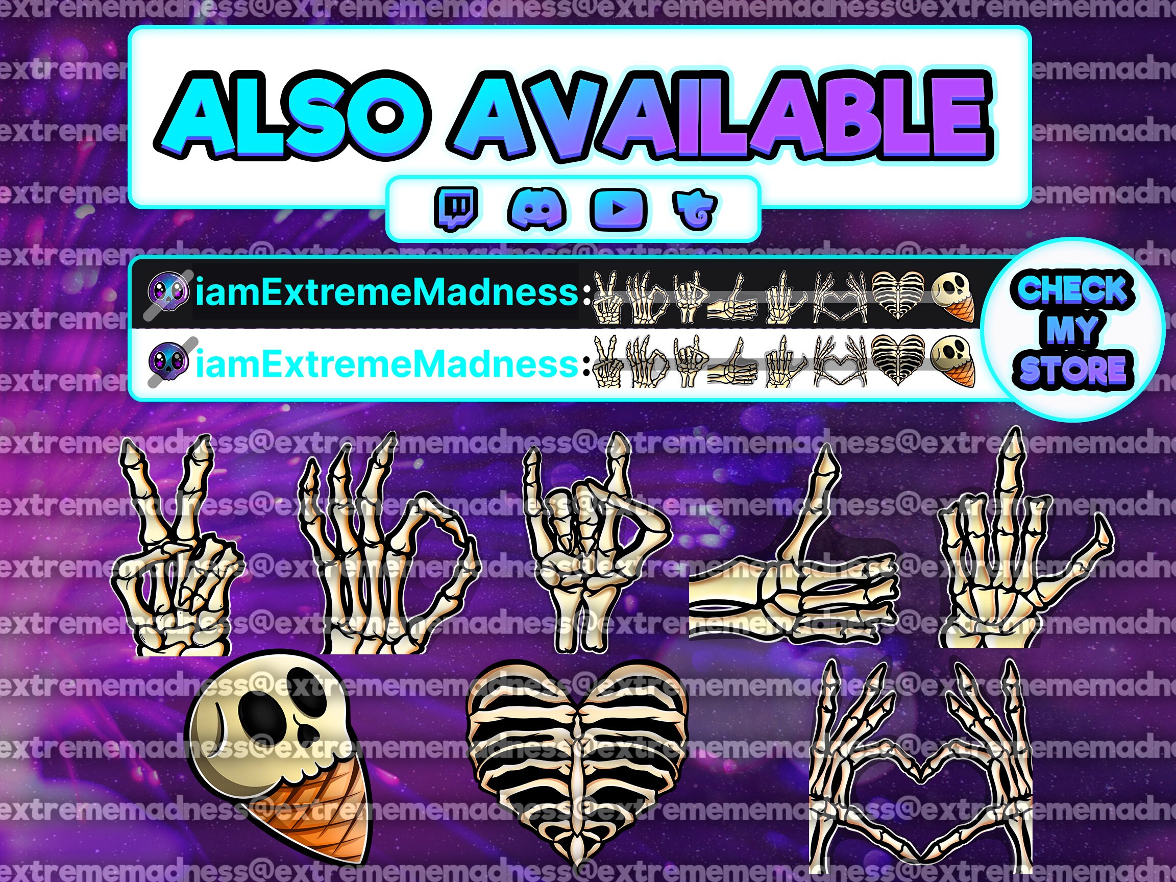 Italian Bone Hand Twitch Emote Discord Youtube WTF What - Etsy UK