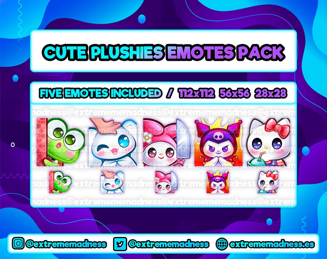 5 Cute Plushies Twitch & Discord Emotes Set Stream Emotes - Etsy New ...
