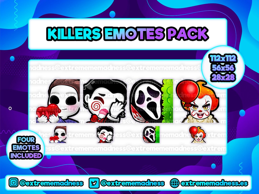 X4 Killers Twitch Emotes Pack Halloween Discord Youtube Stream Michael ...
