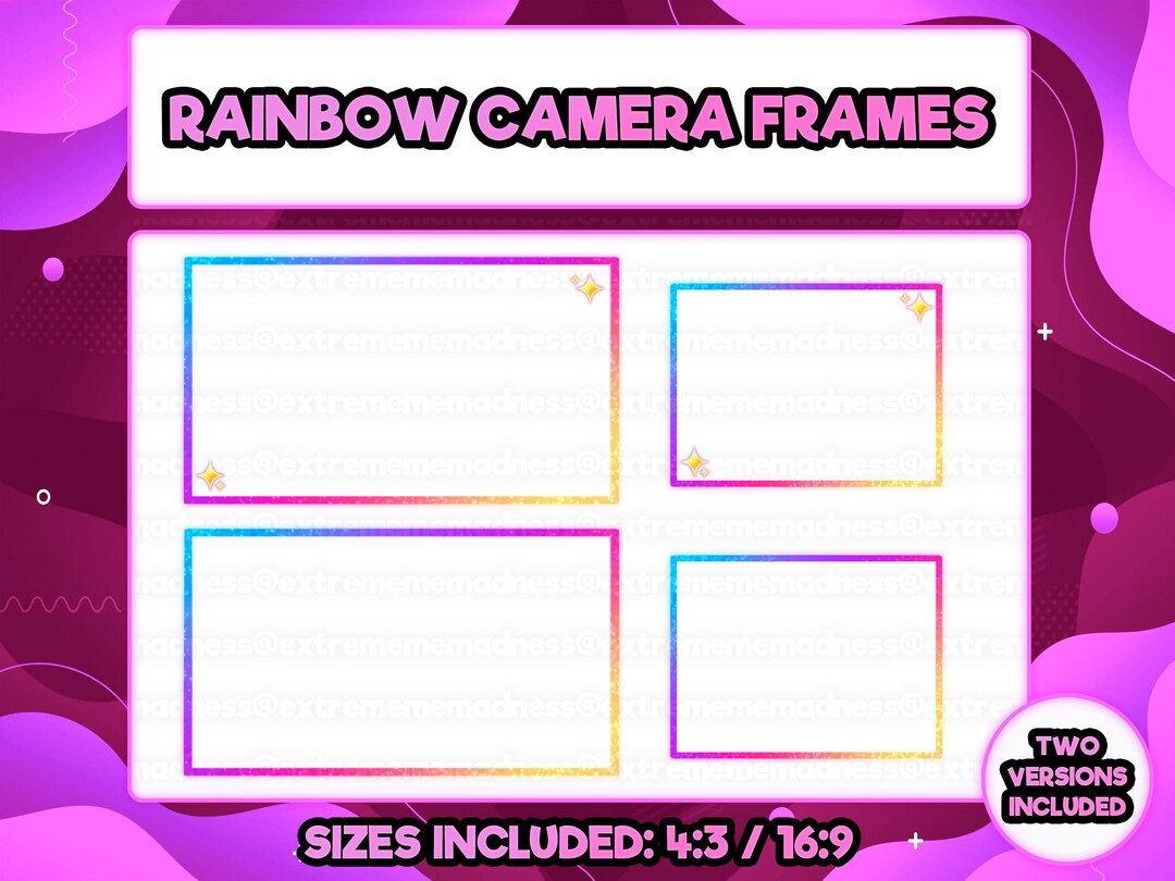 Webcam Overlay Webcam Frame Rainbow Cute Kawaii Custom Twitch ...