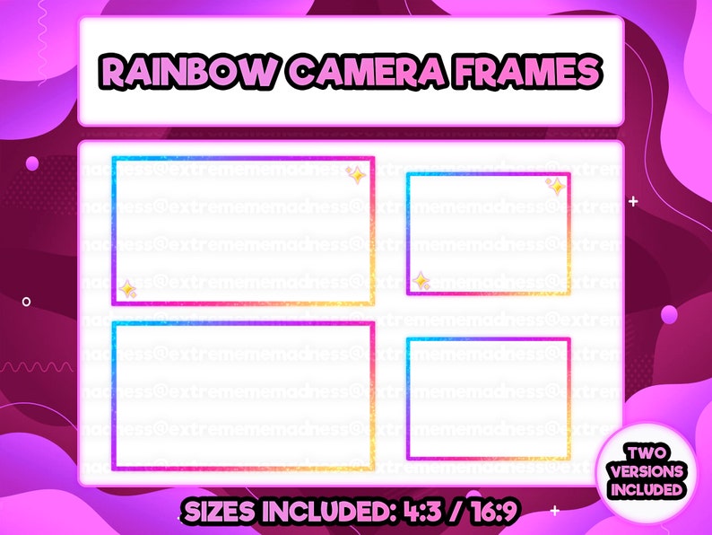 Webcam Overlay Webcam Frame Rainbow Cute Kawaii Custom - Etsy