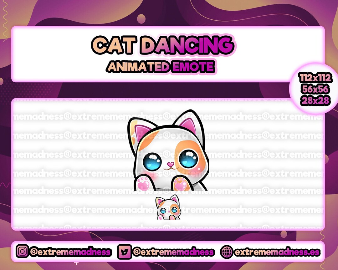 Cat Dancing Twitch Animated Emote Discord Streamer Cute Kawaii Party ...