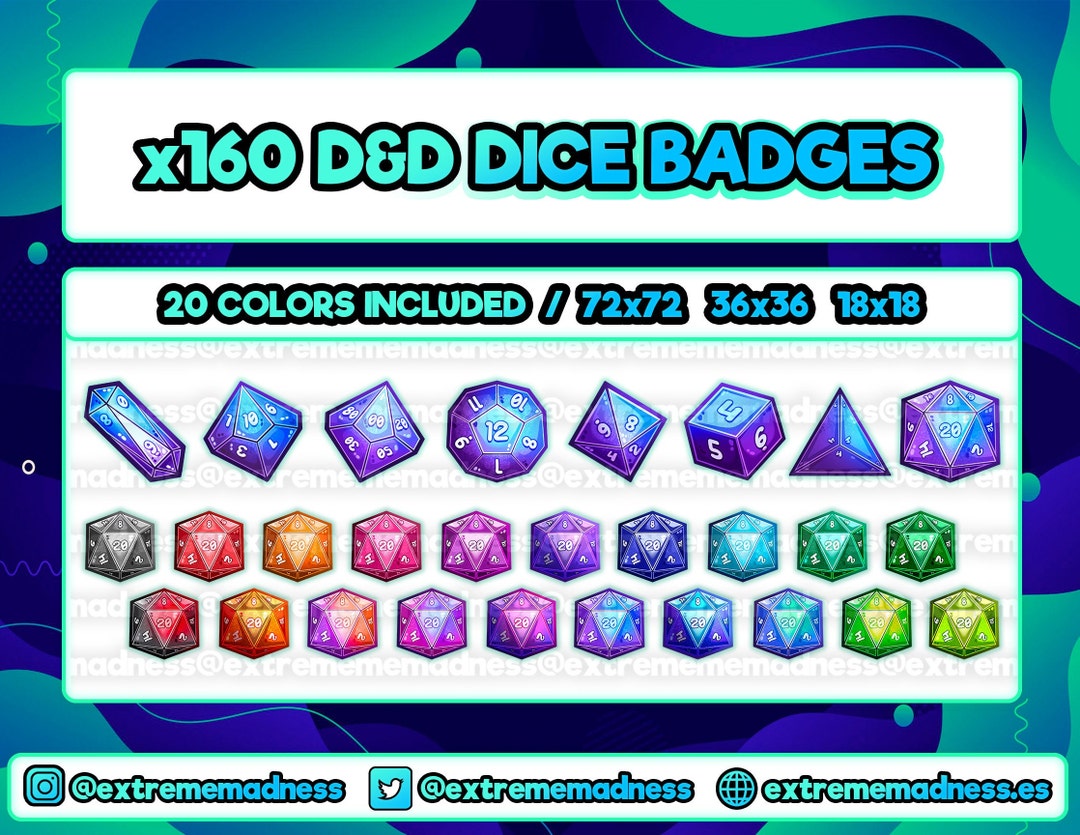 X160 Insignias DnD / Insignias Twitch / Sub Insignias / Insignias de ...