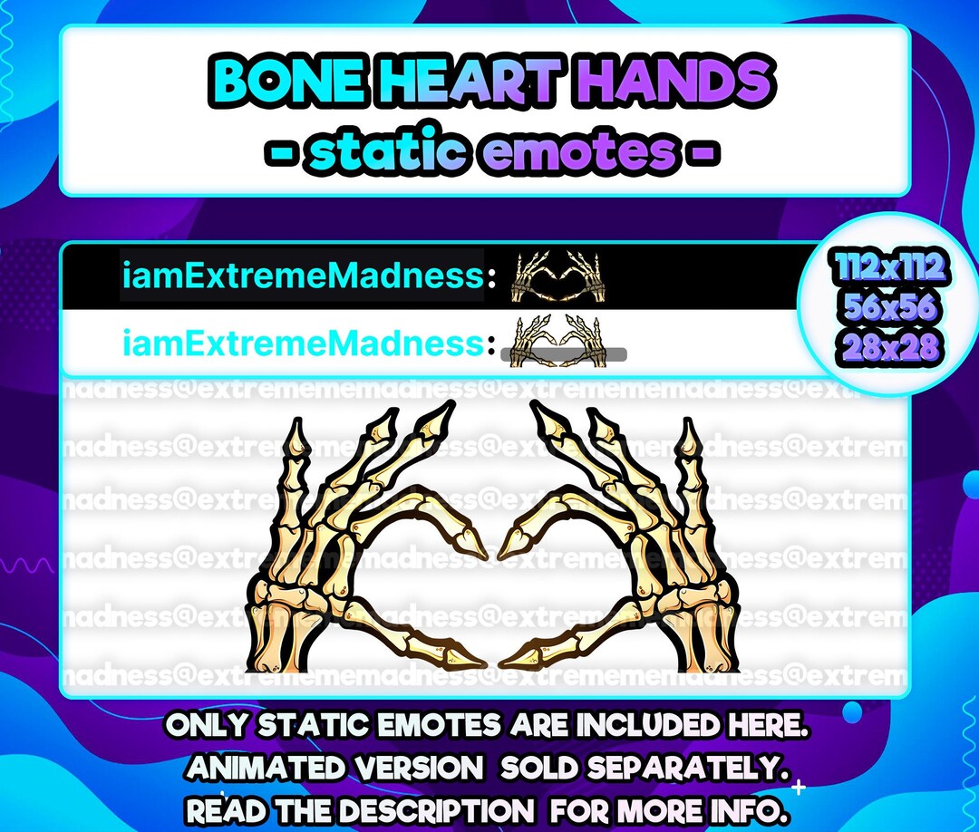 Bone Hands Twitch Emotes Discord Streamer Creepy Aesthetic RIP ...