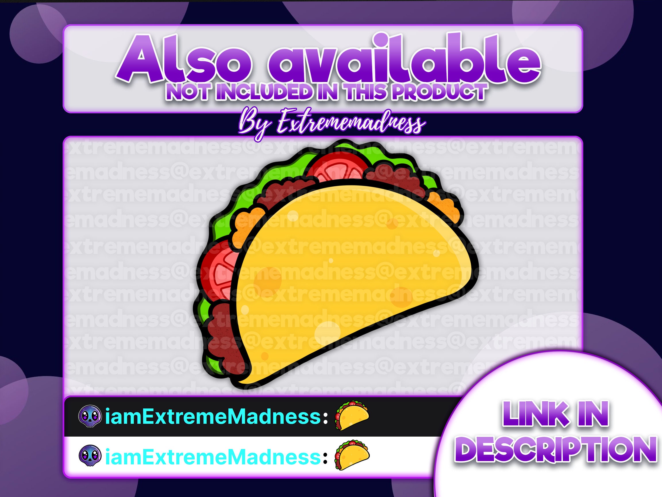 Happy Taco Twitch Emote Discord Food Streamer Cute Kawaii | Etsy