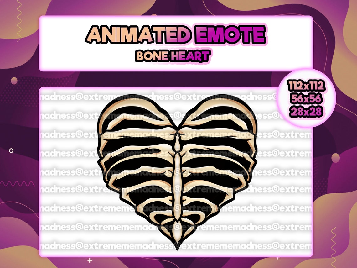 Bone Heart Twitch Animated Emote Stream Skeleton Bones Love - Etsy