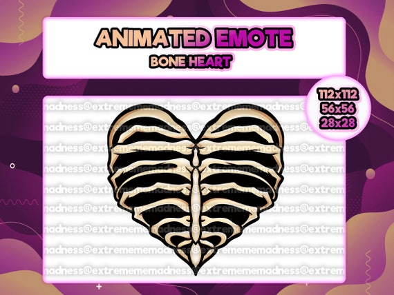 Bone Heart Twitch Animated Emote Stream Skeleton Bones Love - Etsy UK
