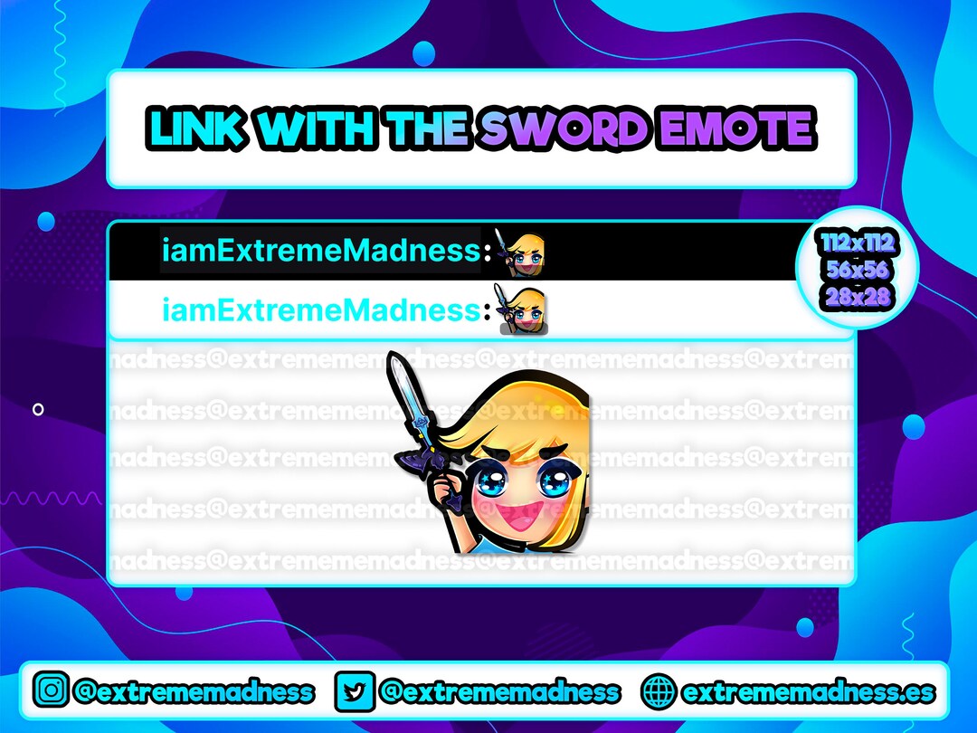 Link Raid Sword Twitch Emote Discord Youtube Stream Zelda Breath of the ...