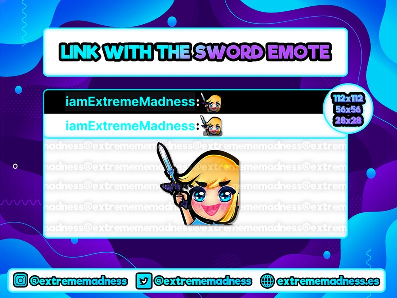 Link Raid Sword Twitch Emote Discord Youtube Stream Zelda - Etsy