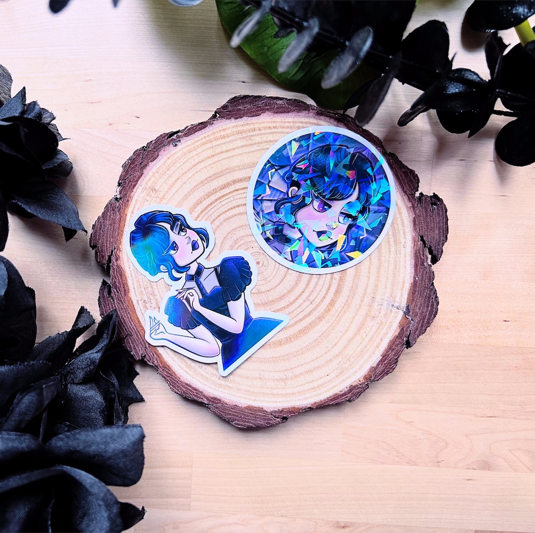 Wednesday Holographic Stickers Broken Glass Sticker the Addams Family ...