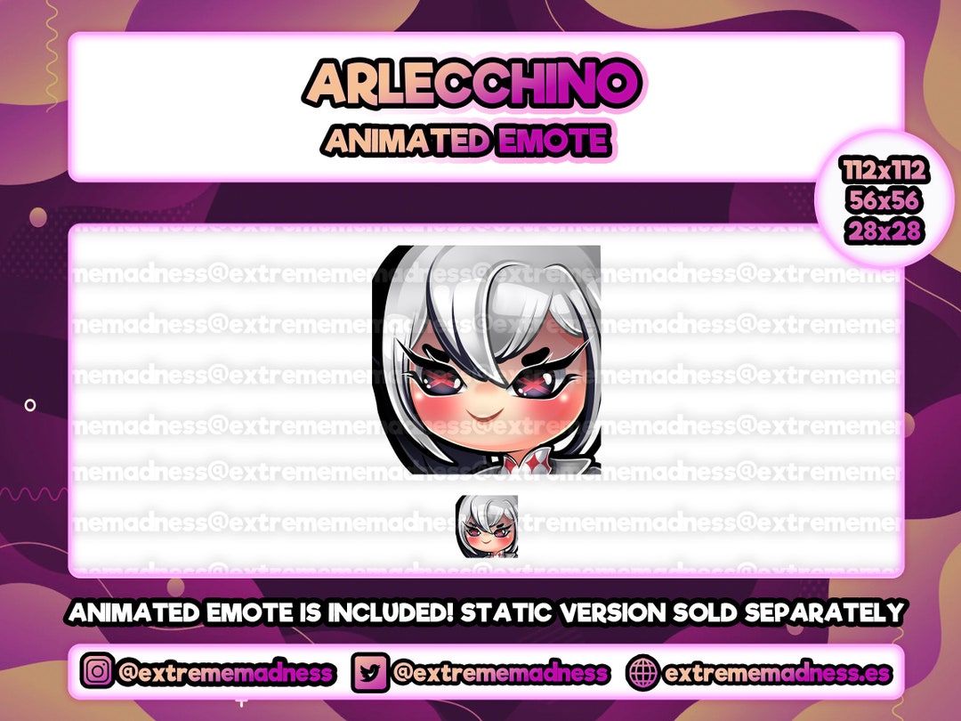 Arlecchino Animated Emote Twitch Discord Youtube Stream Genshin Impact ...