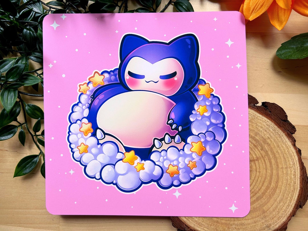 Sleeping Snorlax Art Print Pokemon Poster Wall Decoration Cute Kawaii ...