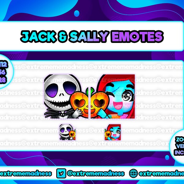 Jack and Sally Emotes - Etsy