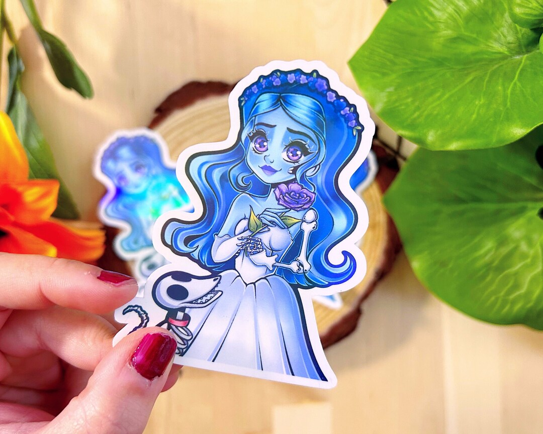 Emily Holographic Sticker Corpse Bride TV Show Halloween Stickers Tim ...