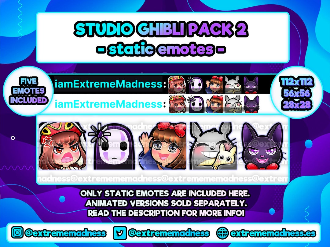 X5 Studio Ghibli Twitch Emotes Pack Emote Set Discord Youtube Stream ...