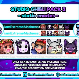 X5 Studio Ghibli Twitch Emotes Pack Emote Set Discord Youtube Stream ...