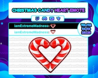 Candy Cane Heart ANIMATED Emote / for Twitch, Discord / Stream / Cute ...