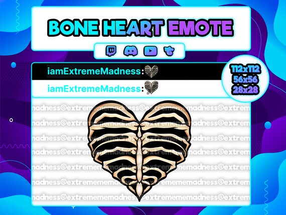 Heart Twitch Emote Vampire Streamer Discord Cute Kawaii - Etsy