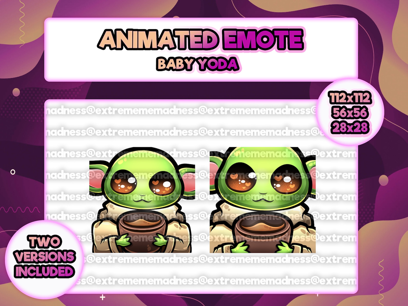 Grogu Twitch Animated Emote Discord Youtube Stream - Etsy