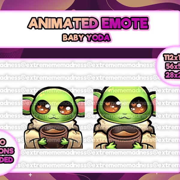 Twitch Emotes Animated Grogu - Etsy Norway