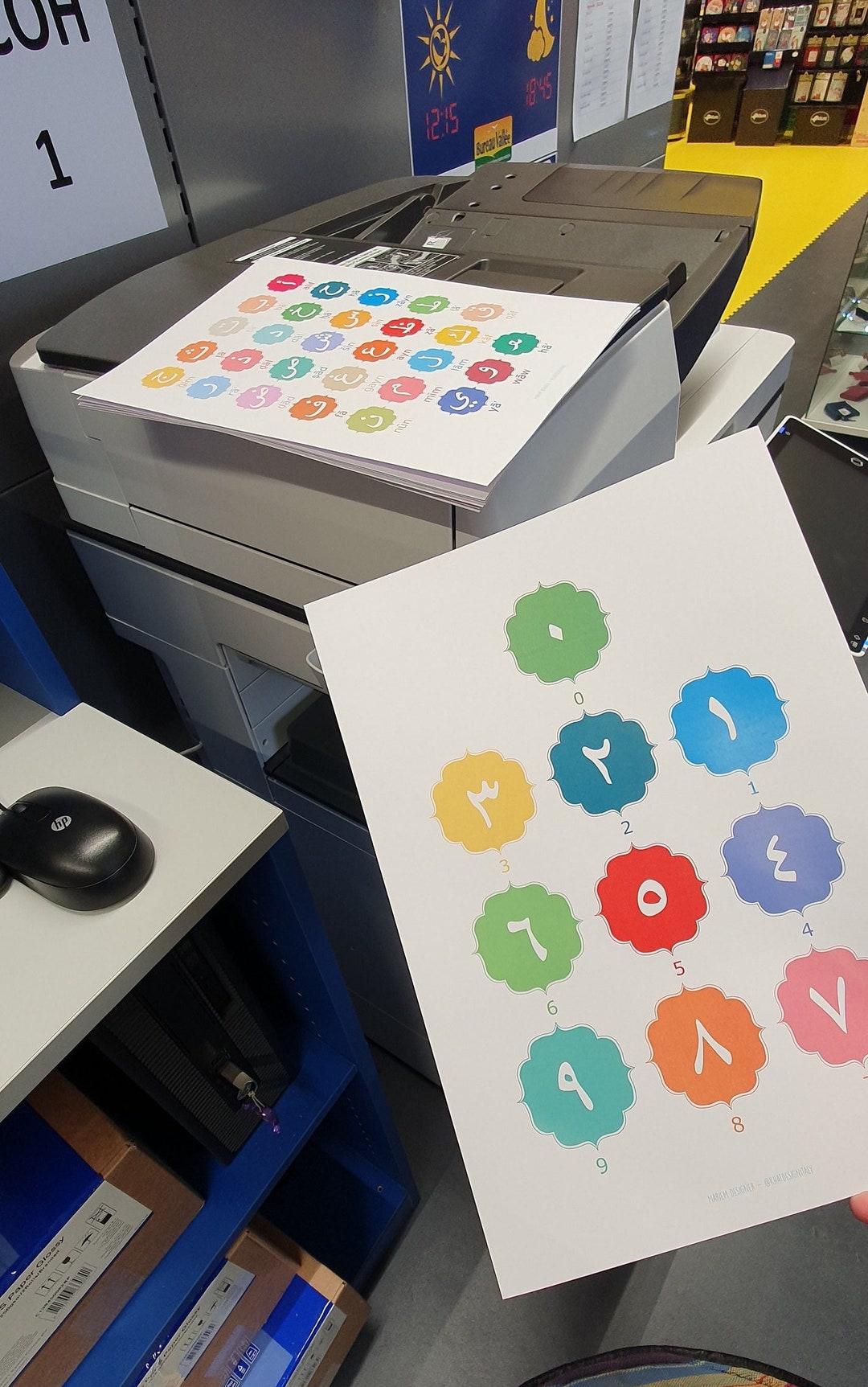 Arabic Number Colorful Graphic Poster - Etsy