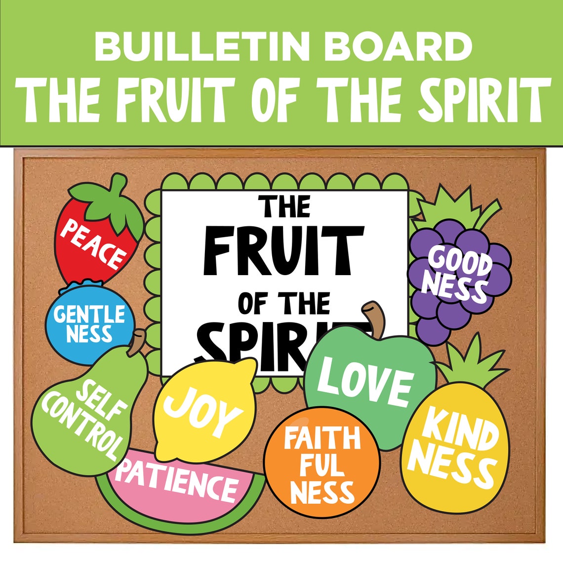 Fruit of the Spirit Bulletin Board Christian Classroom Decoration - Etsy