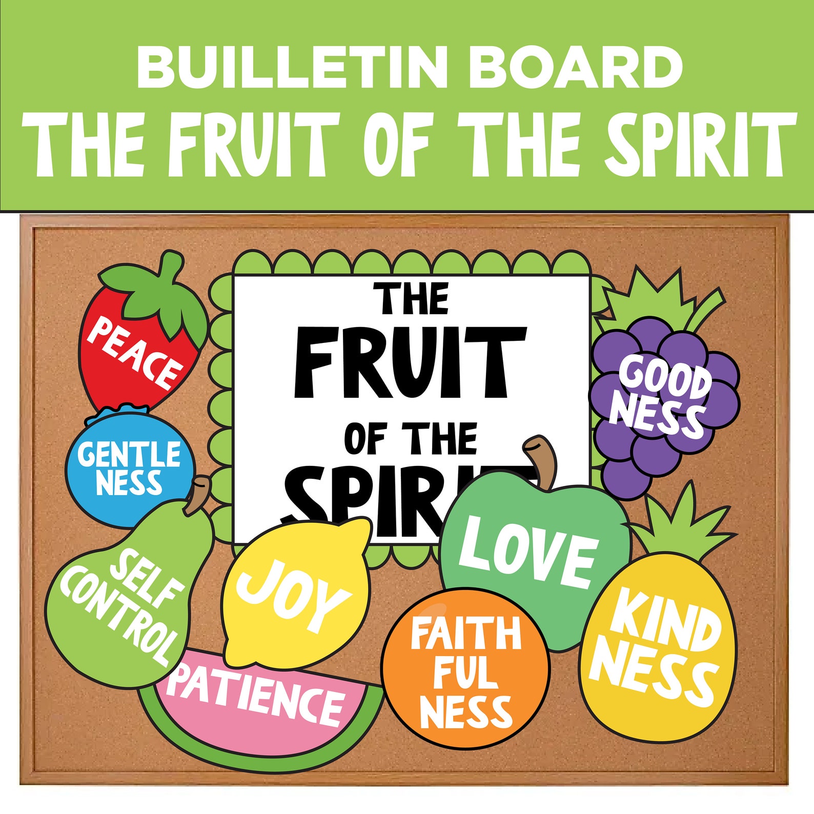 Fruit of the Spirit Bulletin Board Christian Classroom Decoration - Etsy