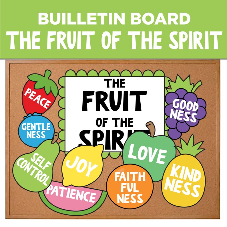 Fruit of the Spirit Bulletin Board Christian Classroom Decoration - Etsy