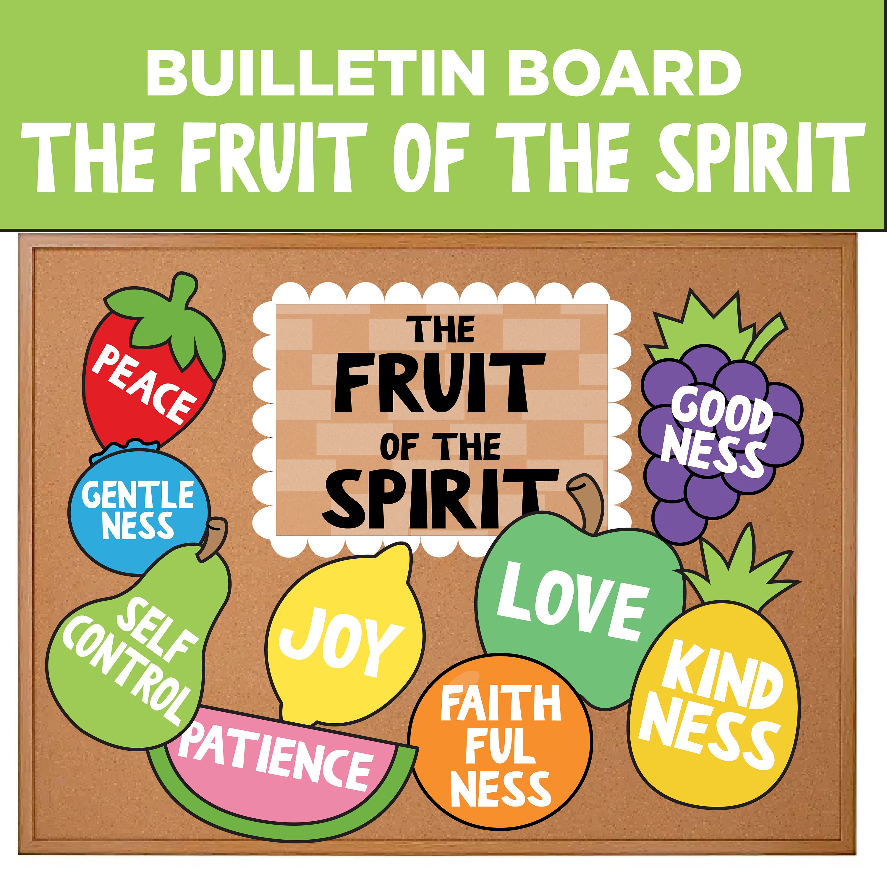 Fruit of the Spirit Bulletin Board Christian Classroom Decoration - Etsy