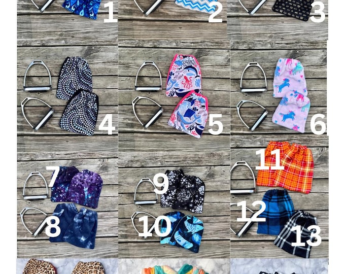 Fleece Large Stirrup Covers - for English Saddle ( MULTIPLE PATTERNS ...