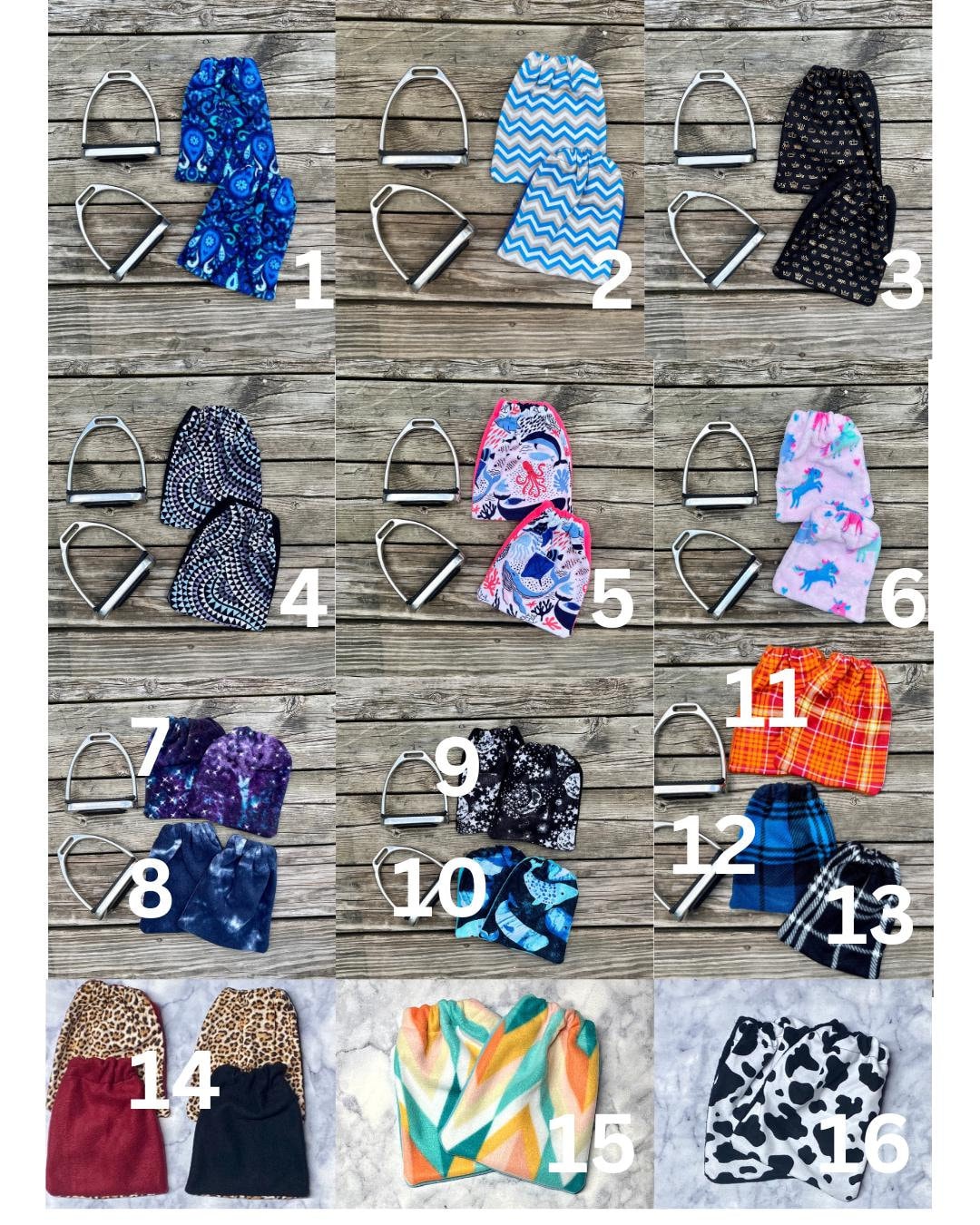 Fleece Large Stirrup Covers - for English Saddle ( MULTIPLE PATTERNS ...