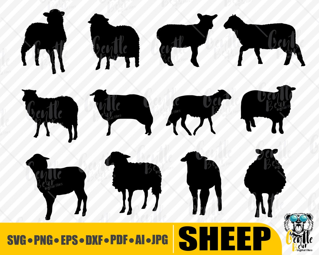 Sheep Svg Silhouette,sheep SVG Bundle, Sheep Farm SVG, Sheep Clipart ...