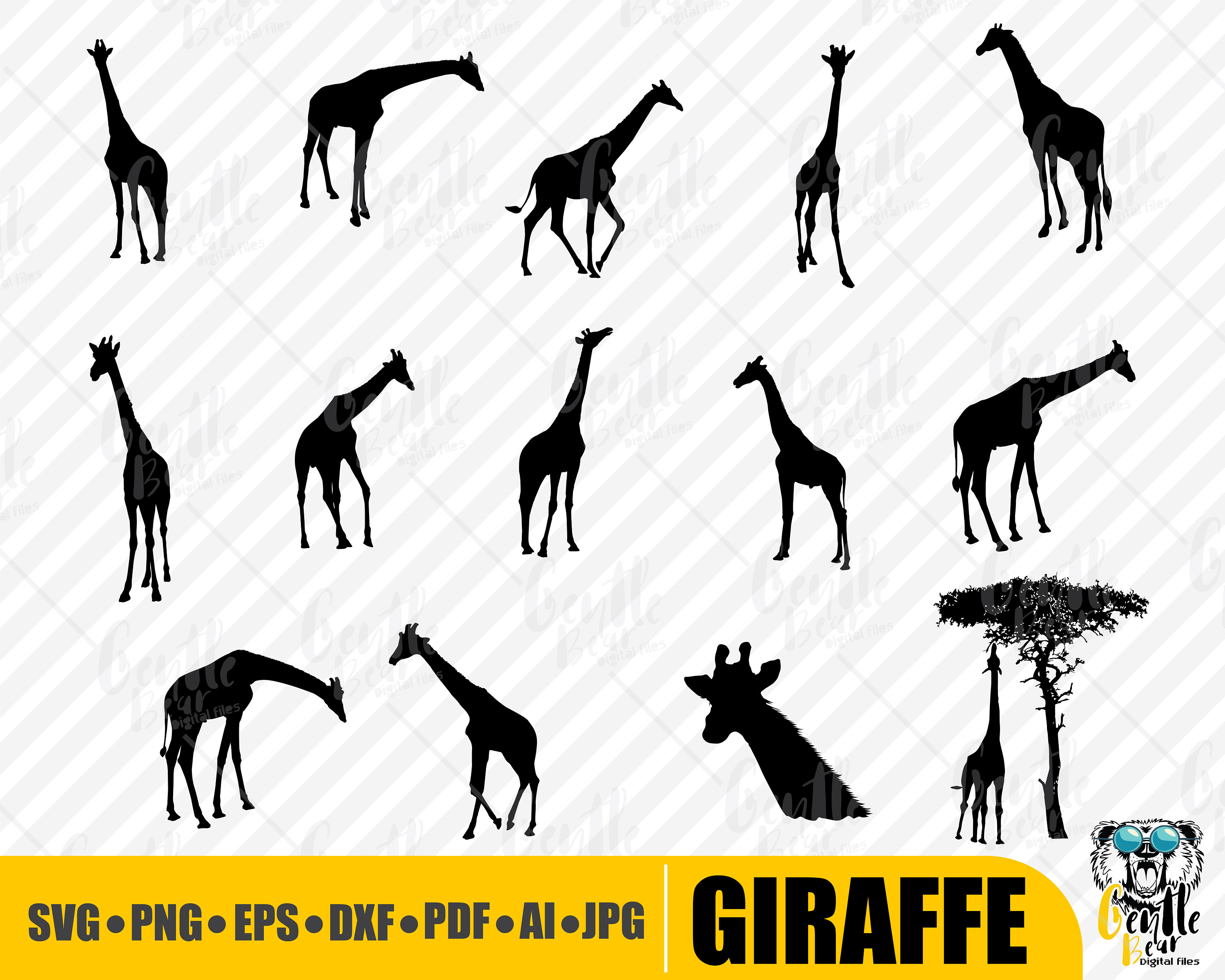 Giraffe Svg, Giraffe Silhouette Svg, Animal Clipart, Giraffe Cricut ...