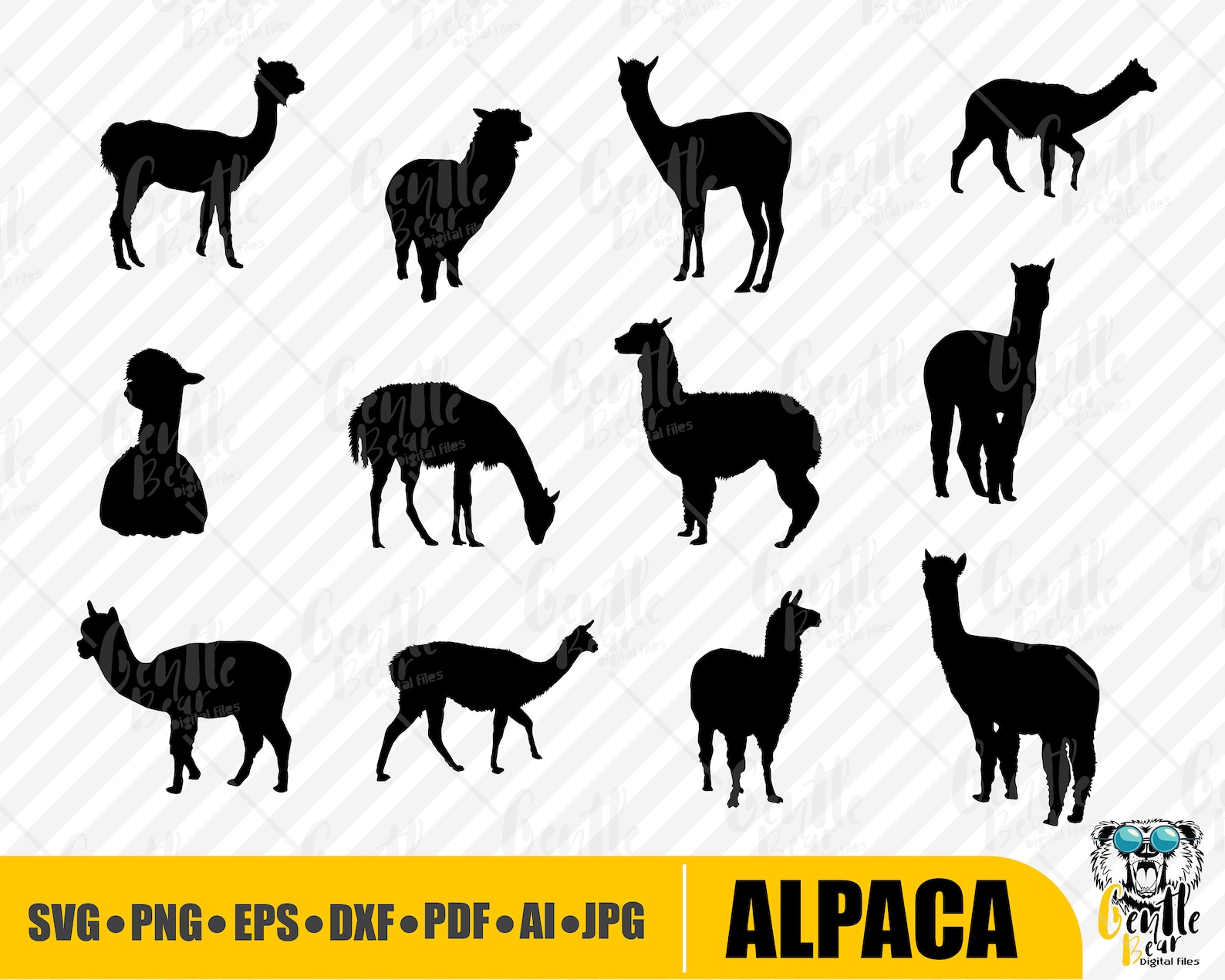 Alpaca SVG, Alpaca Silhouette Pack, Lama SVG, Alpaca PNG, Alpaca Cut ...