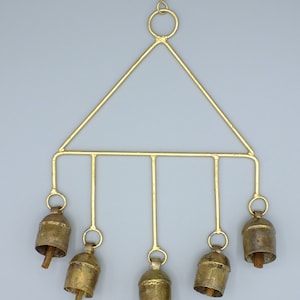 Handmade Copper-clad Triangle-shaped Wind Chime With Hanging Bells. - Etsy