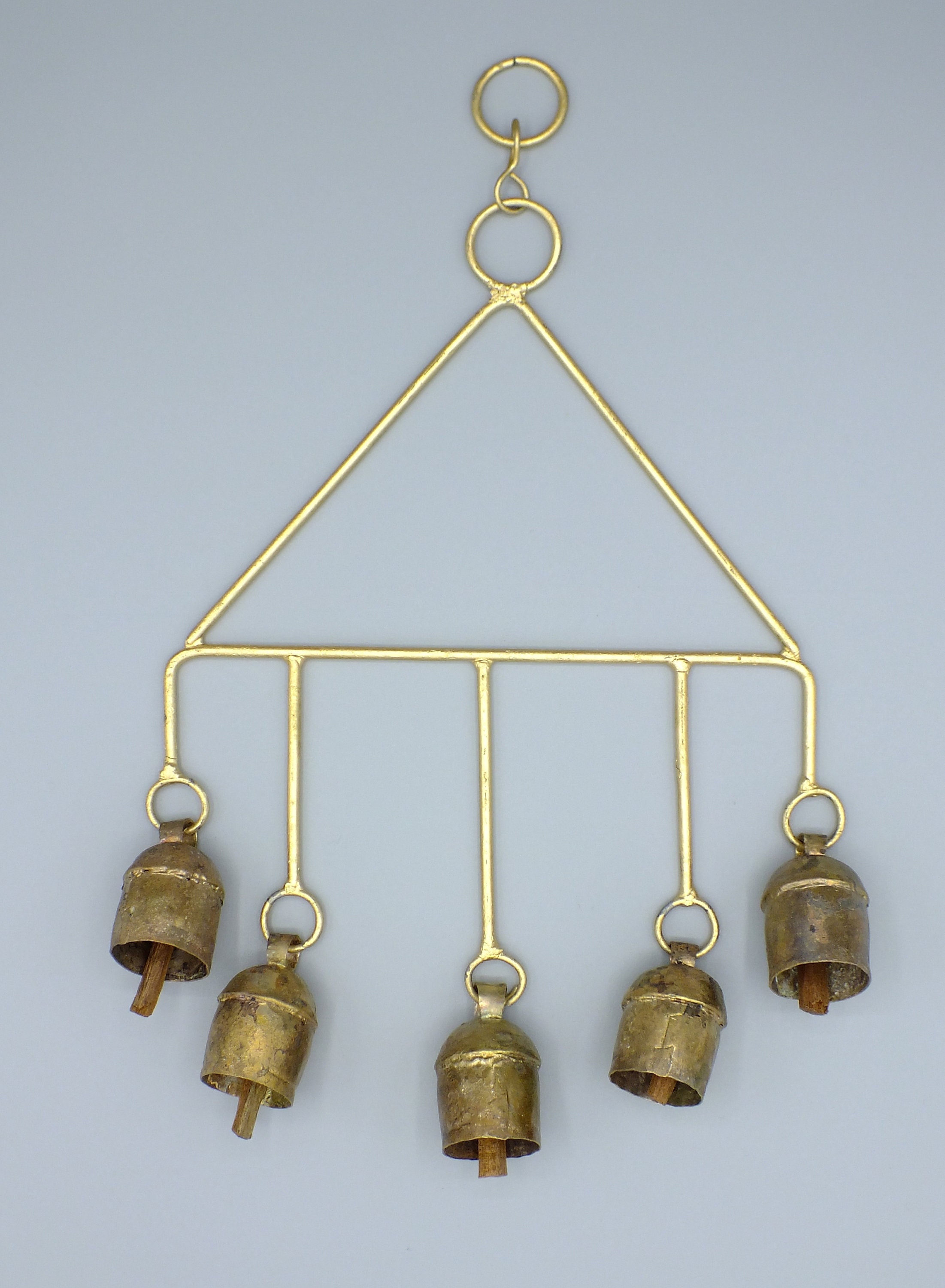 Handmade Copper-clad Triangle-shaped Wind Chime With Hanging Bells ...
