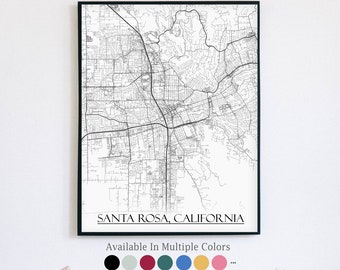 Santa Rosa Road Map - Etsy