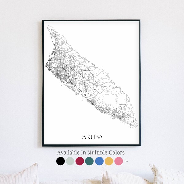 Aruba Map Print - Etsy