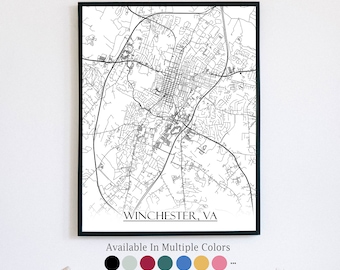 Winchester Virginia Map Art - Etsy
