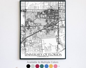 University of Florida Map | Etsy