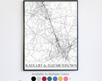 Map of Elizabethtown - Etsy