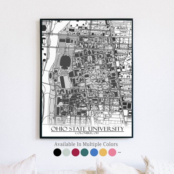 Ohio University Map - Etsy