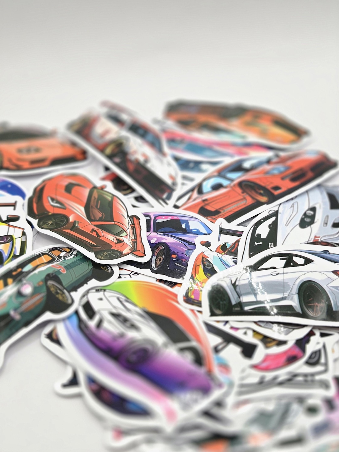 50pcs Supercar Racing Graffiti Stickers, Cute Cartoon Sticker Decals ...