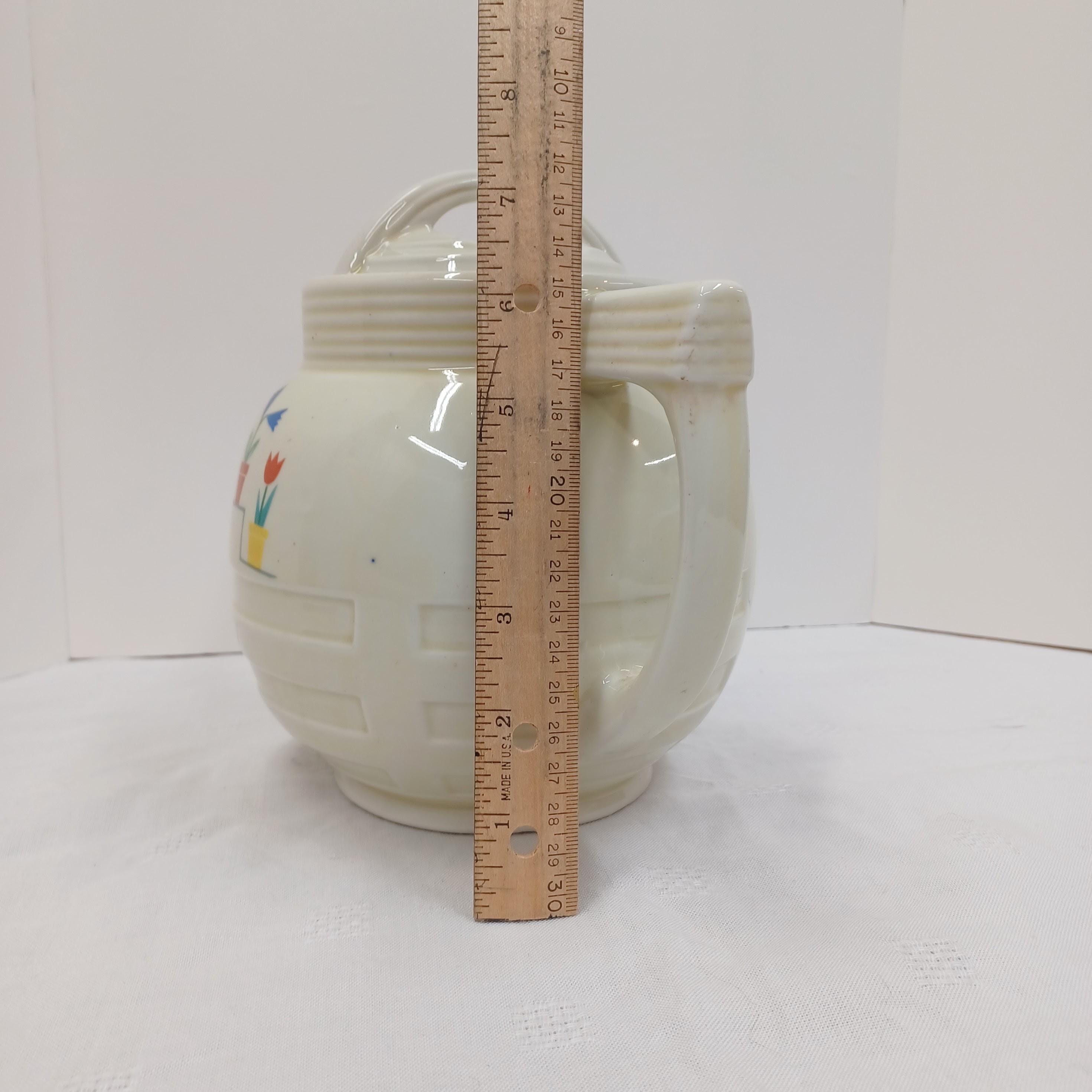 Vintage Art Deco Drip-o-lator Coffee Maker: Ivory Ceramic, Floral ...